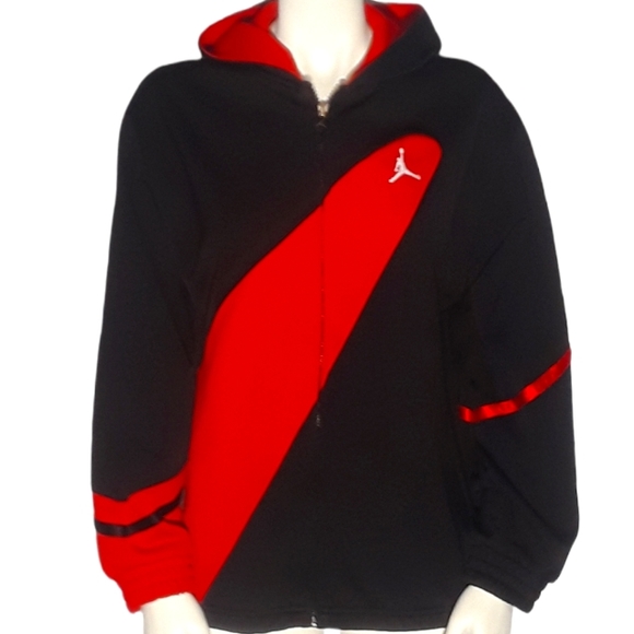 Jordan | Shirts & Tops | Rare Air Jordan Red And Black Zip Up Hoodie ...